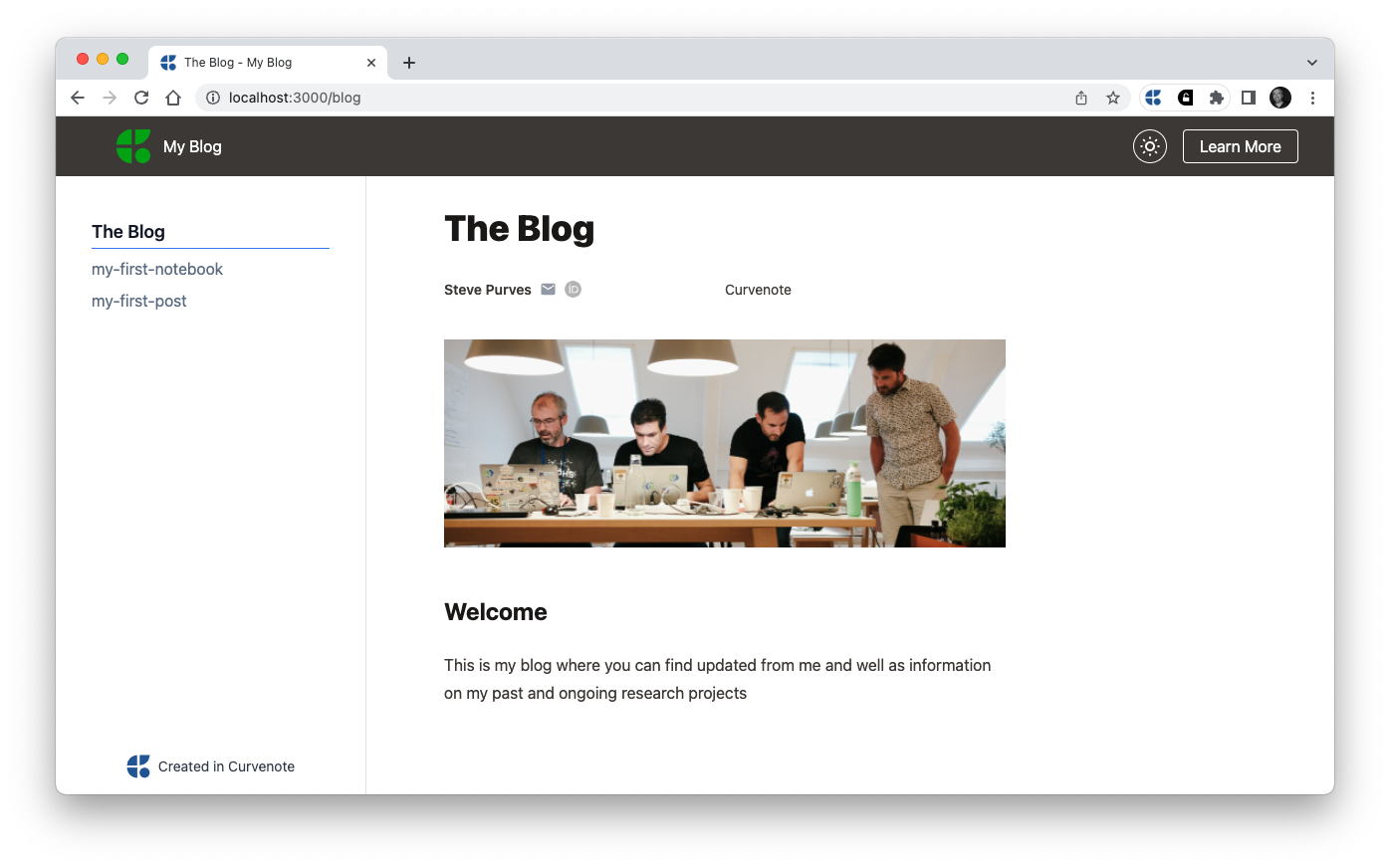 Start with a local folder - Curvenote Docs