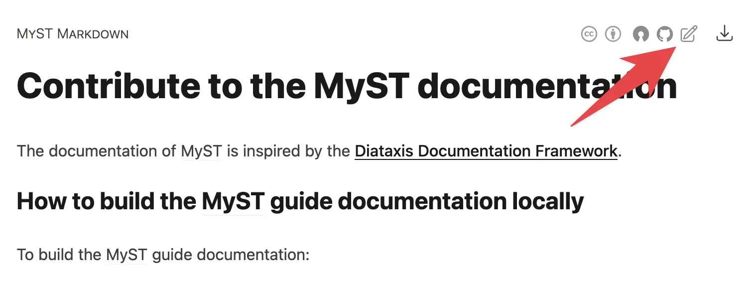 Contribute to the MyST documentation - MyST Markdown