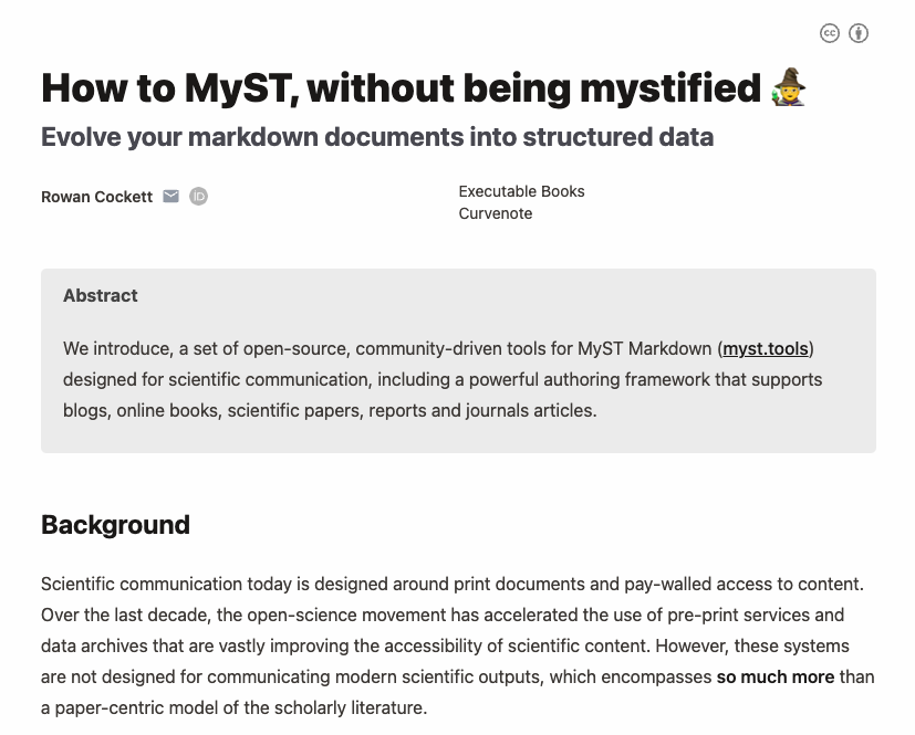 Working with MyST Documents - MyST Markdown Guide